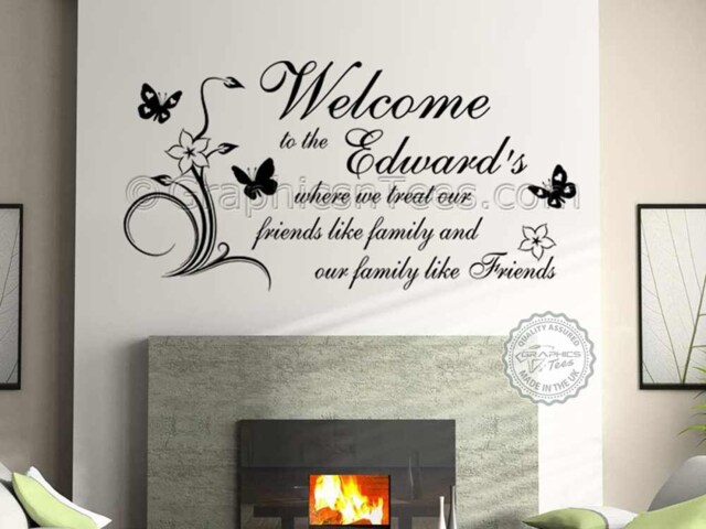 Personalised Family Name Wall Sticker, Welcome, Home Decal Sticker by ...