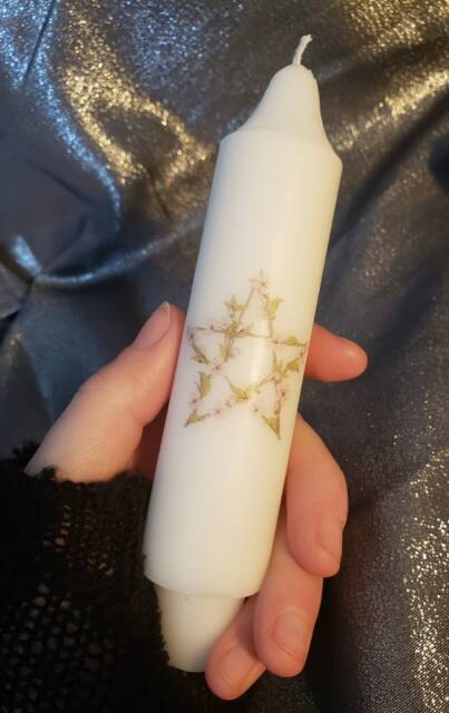 Pentacle Candle ~ Blossom Candle Wide Taper Ostara Beltane by Etsy ...
