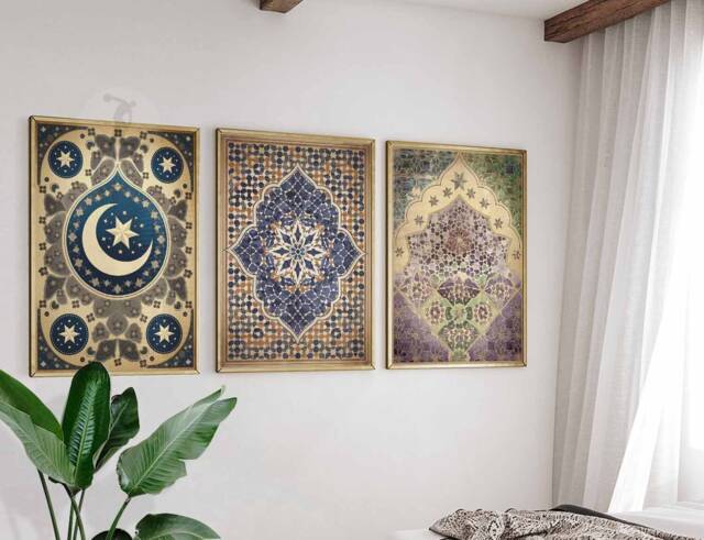 Set Of 3 Islamic Prints, Arabic Wall Art, Middle Eastern Decor, Poster ...