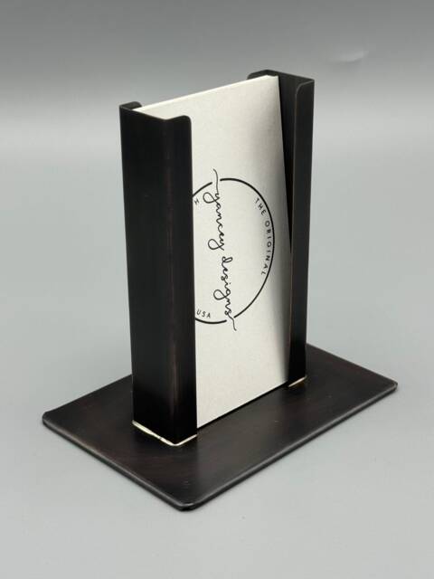 Solid Copper Vertical Business Card Holder Modern Desk Accessory by ...
