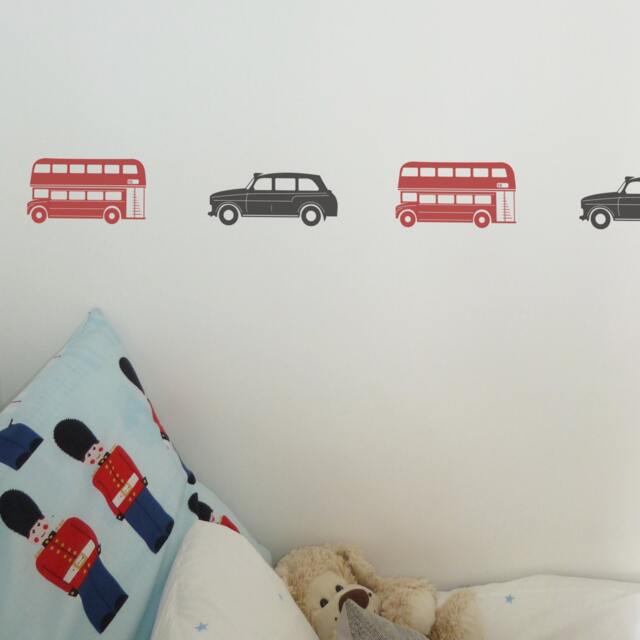 London Bus Or Taxi Wall Sticker Sets-Wall Decal-London Sticker-London ...