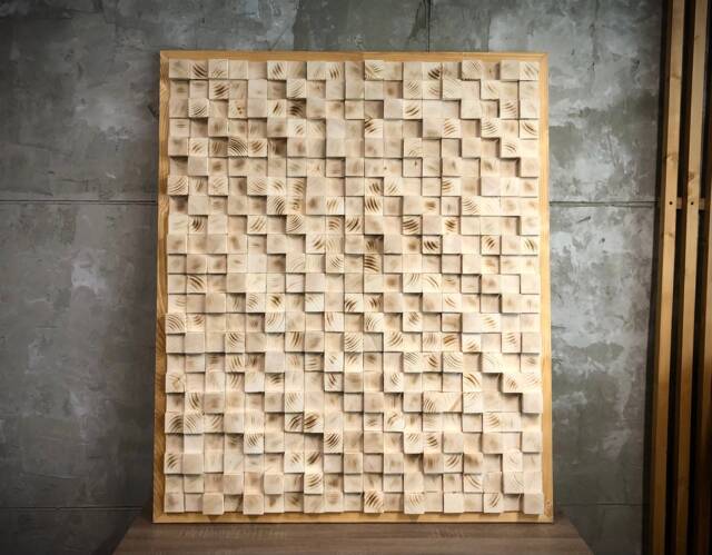 Wood Diffuser, Wall Decor Mosaic, Acoustic Diffuser, Custom Panel, Wood ...