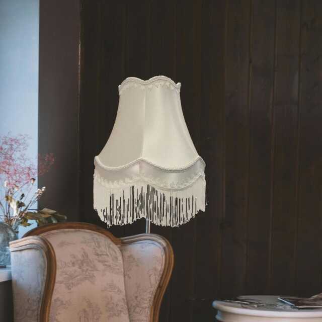 White Fringe Lamp Shade For Floor/Table Lighting, Retro Tassel Shade ...