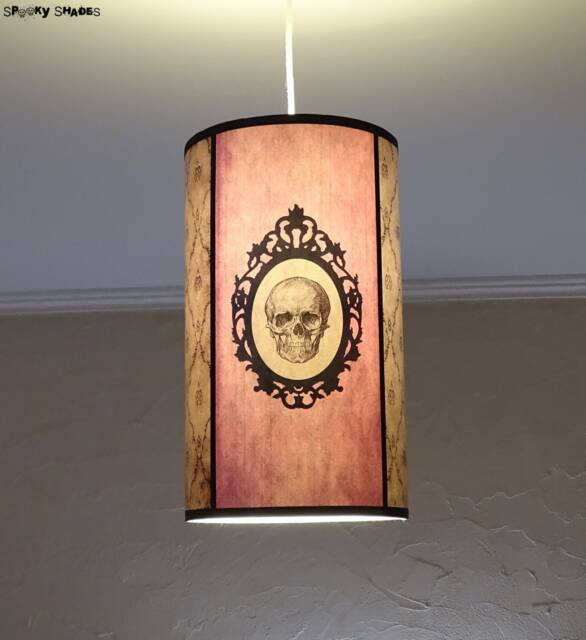 Soft Pink Gothic Skull Ceiling Pendant Lamp Shade Lampshade - Home ...
