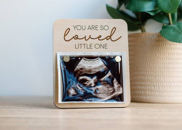 Wooden Ultrasound Picture Display - New Mom Keepsake Parents-To-Be ...