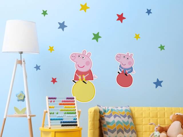 Peppa Pig & George Wall Sticker Pack, Decals, Stickers, Decor, Themed ...
