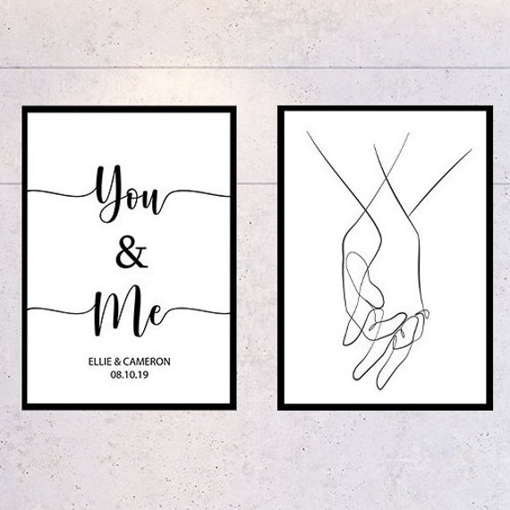 Set Of 2 Couples Prints - Line Art You & Me by Etsy | ufurnish.com