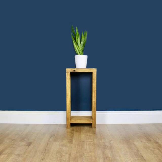 Solid Wood Rustic Eling Small Side Table, Narrow Pine End Table With ...