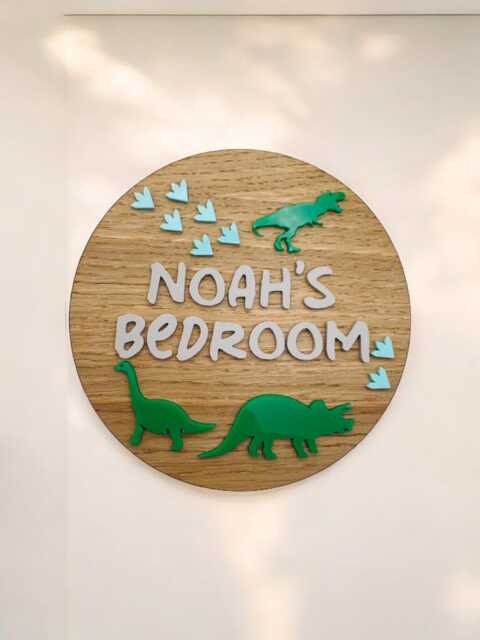 Personalised Dinosaur Bedroom Door Sign Wood Veneer Dino Decor by Etsy ...