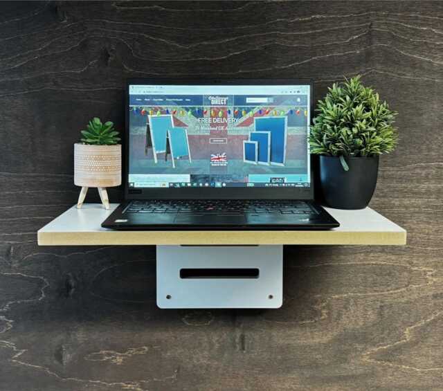 Wall Mounted Zen Desk Standing Home Office Stand Up Laptop & Keyboard ...