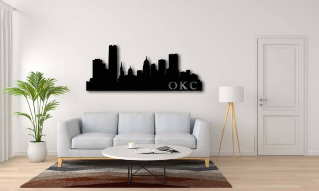 Oklahoma City Okc Skyline Metal Wall Art With Powder Coat, 34 Color ...