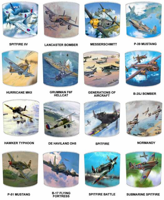 Raf Aircraft Aeroplanes Spitfire Fighter Jets Lampshades Ceiling Lights ...