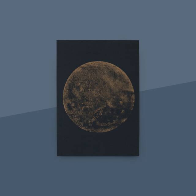 Metallic Gold Moon Risograph Print - Space Art - A3 by Etsy | uFurnish.com