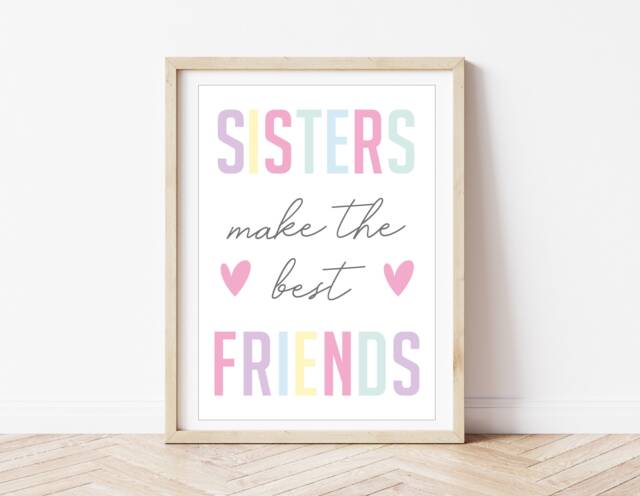 Sisters Print - Kids Nursery Wall Art Playroom Posters by Etsy ...