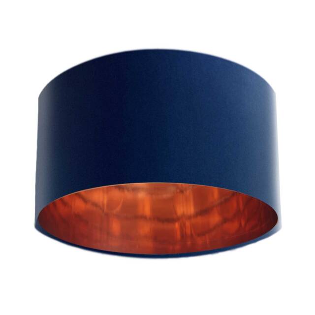 Navy Blue Velvet Lamp Shade, Mirror Copper Lining, Lampshade by Etsy ...
