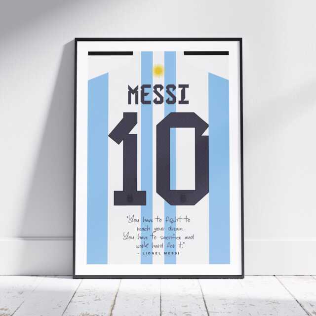 Lionel Messi Motivational Quote Football Player Print Argentina ...