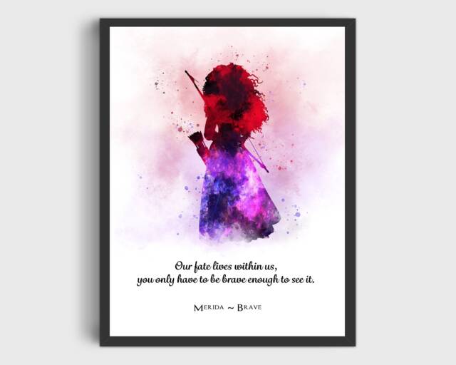 Brave Merida Splash Art Print Inspirational Quote by Etsy | ufurnish.com