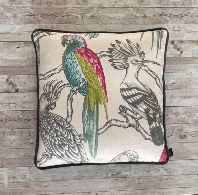 Tropical Bird Cushion, Grey Colour Pop Cushion by Etsy | ufurnish.com