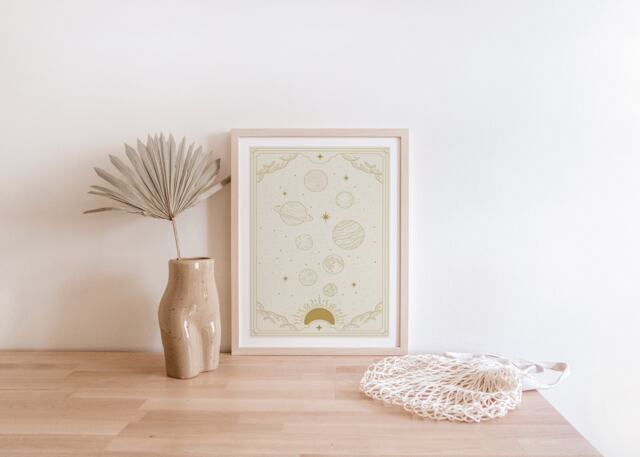 Solar System Tarot Card Print/Poster Astrology Planets Moon & Sun ...