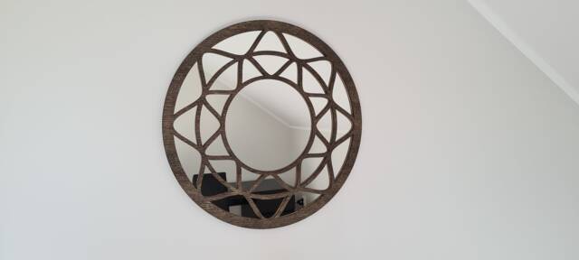 Sun-Shaped Mirror Wooden Decor, Ivos Natural, Handmade Magnet Fixed ...