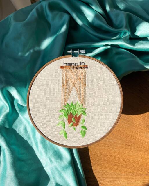 Neon Pothos Plant Pun Embroidery - Mom Gift Lady Funny Puns Unique Wall ...