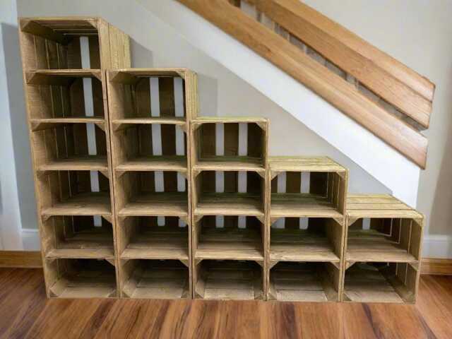 Tall Shoe Rack - Various Sizes, Wooden Rustic Apple Crate Shoe Rack ...