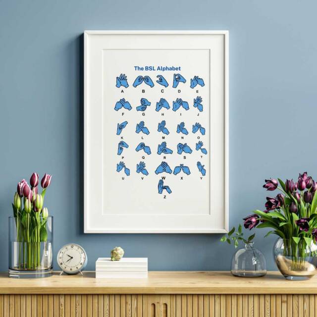 British Sign Language Alphabet Print Choice Of Colours, Bsl Poster by ...