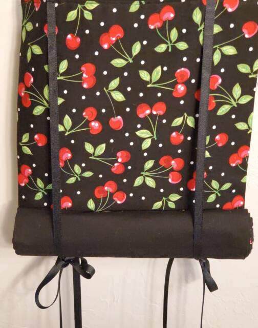 Classroom Door Window Curtain Roll Up Cherries On Black Background by ...