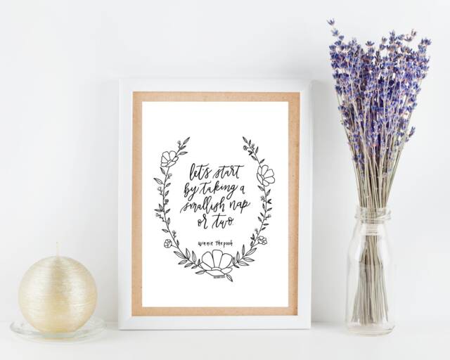 Let's Start By Taking A Smallish Nap Or Two Art Print - Nursery Decor ...