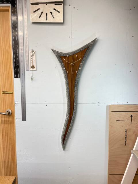 Thin Long Resin & Wood Wall Clock, Wooden Modern Clocks, Unusual Unique ...