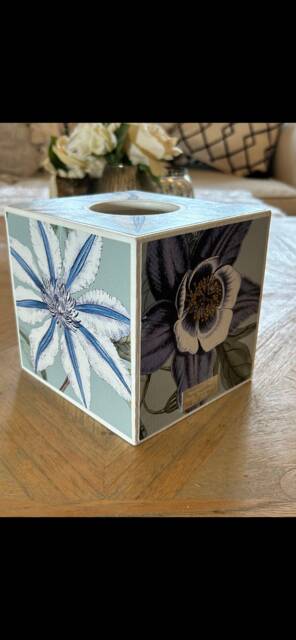 Blue Haven Handmade & Painted Tissue Box. Decoupaged Tissue Box Cover ...