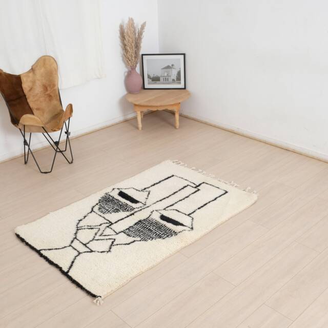 Moroccan Rug Hand Knotted, Beni Ourain 3x5 Feet by Etsy | ufurnish.com