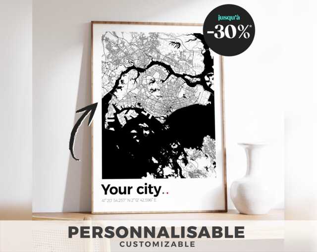 Customizable City Map Poster - Choose Your Favorite City, Minimalist ...