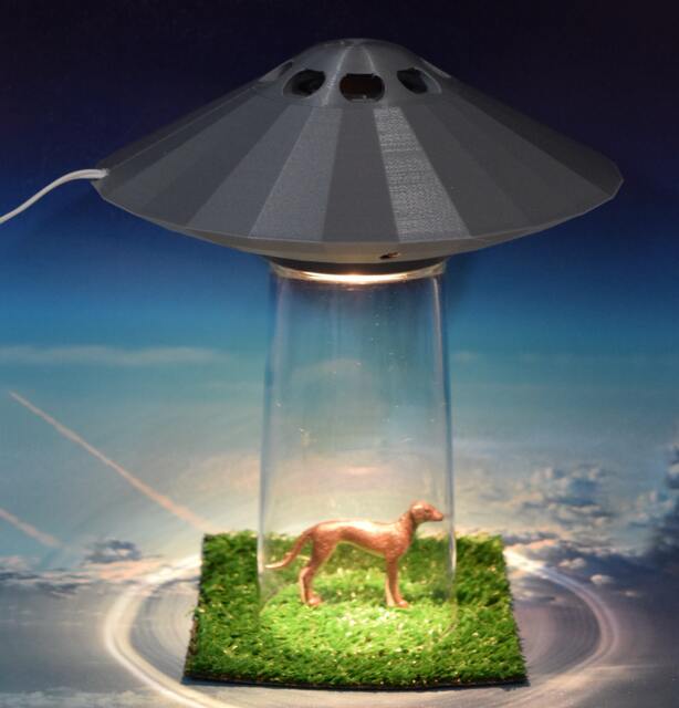 Silver Ufo Alien Abduction Desk Lamp Sci Fi Spaceship Outerspace Space ...