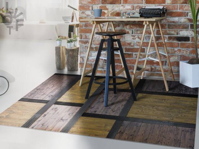 Japan House Linoleum Rug, Brown Vinyl Bronze Mat, Wood Floor Kitchen ...