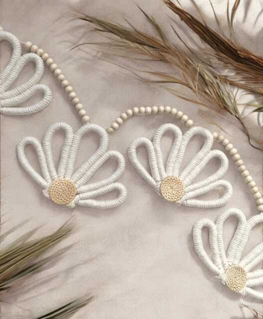 Neutral Nursery Decor - Beaded Seashell Garland Rattan Boho Home Beach Macrame Clam Shell by ...