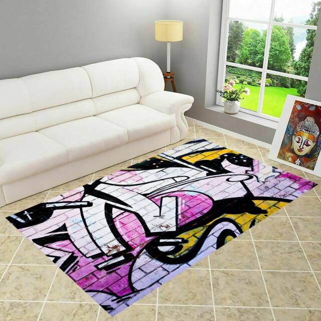 Graffiti Rug, Contemporary Area Rug, Street Art Decor Rug, Decoraci??n ...