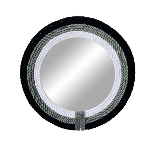 Round Cord Mirror Wall Decor, Boho Wall Decor Round Mirror, Cord ...