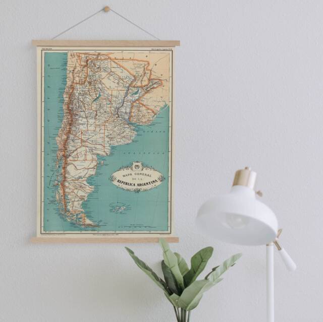 Framed Canvas Map Of Argentina From 1888- Wall Art Prints- Art- Ready ...