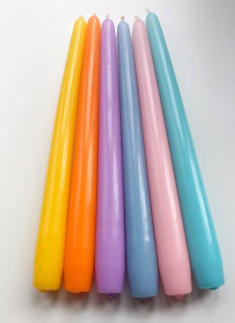 Pick & Mix - Mediterranean Pastel Taper Candles, 6 Colours To Choose ...