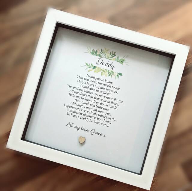 Dad Personalised Poem Frame . Daddy Frame. Personalised Gift For Dad by ...