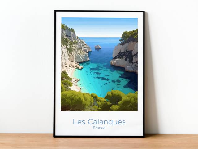 Customisable Calanques De Cassis Print - French Wall Art France Coastal ...