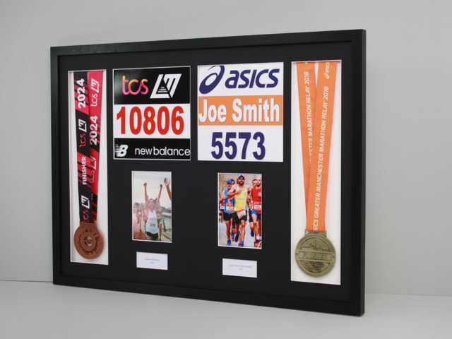 Personalised Double Medal Frame. Display For Two Medals, Race Bibs ...