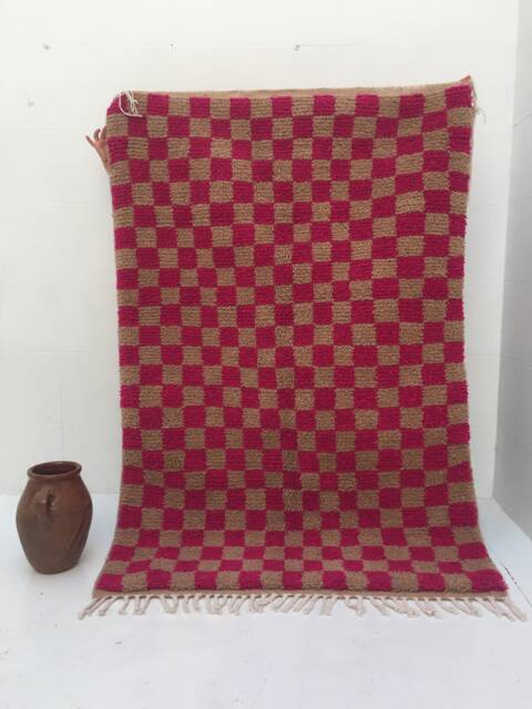 Custom Moroccan Checker Wool Rug, Custom Rug, Checkerboard Rug, Beni ...