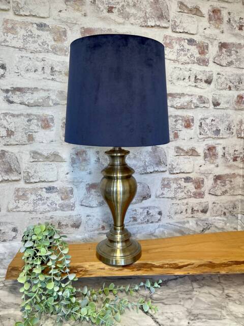 Venetian Velvet Deep Navy Lamp Shade By Berry & Grouse - Drum Oval ...