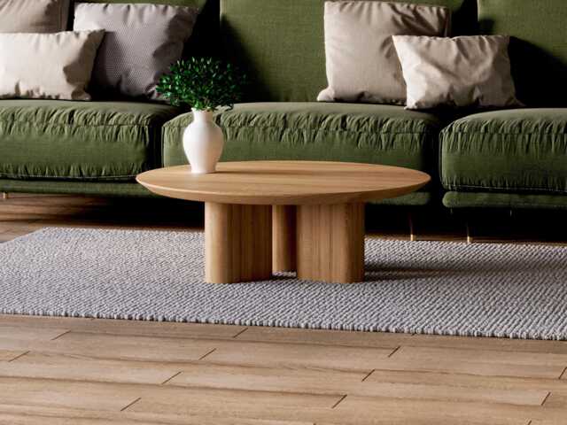 Solid Wood Coffee Table - Round Coffee Table Unique Modern Oak Scandinavian Living Room by Etsy ...