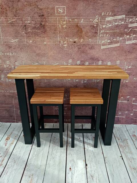 Wooden Oak Breakfast Bar Stool Kitchen Dining Room Solid 100% Wood ...