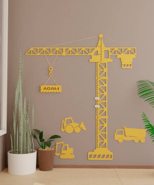 Construction Growth Chart, Crane Height Themed Nursery Decor, Kids Gifts For by Etsy | ufurnish.com