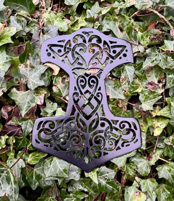 Thor's Hammer Wall Art, Norse Mythology Decor For Husbands Man Cave ...