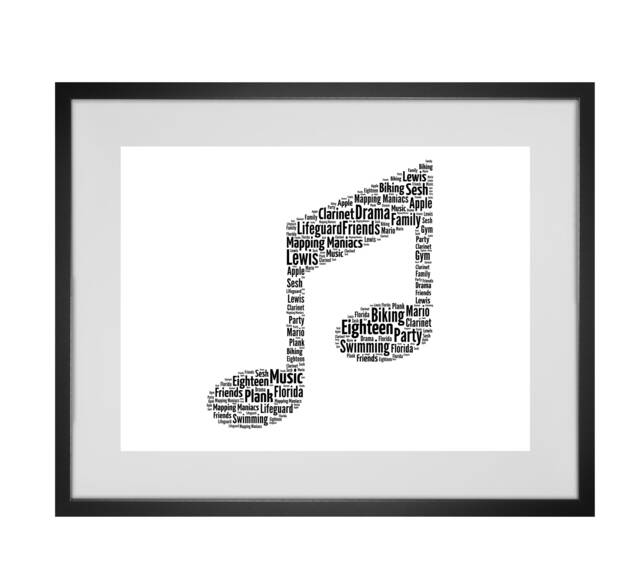 Personalised Double Quaver Music Note Word Art Print by Etsy | ufurnish.com